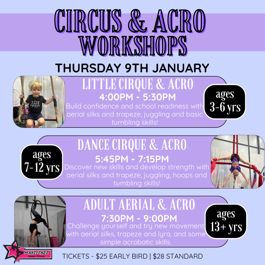 Circus and Acro Workshops - Maxi-Jazz Dance Studio